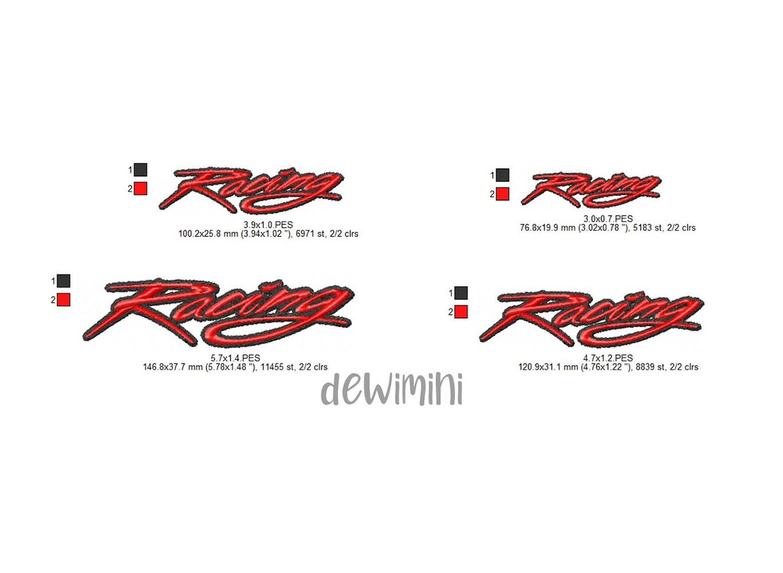 Racing Flag Word Embroidery Design, Racing Embroidery Design, Formula ...
