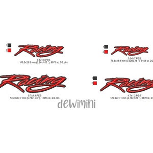 Racing Flag Word Embroidery Design, Racing Embroidery Design, Formula ...