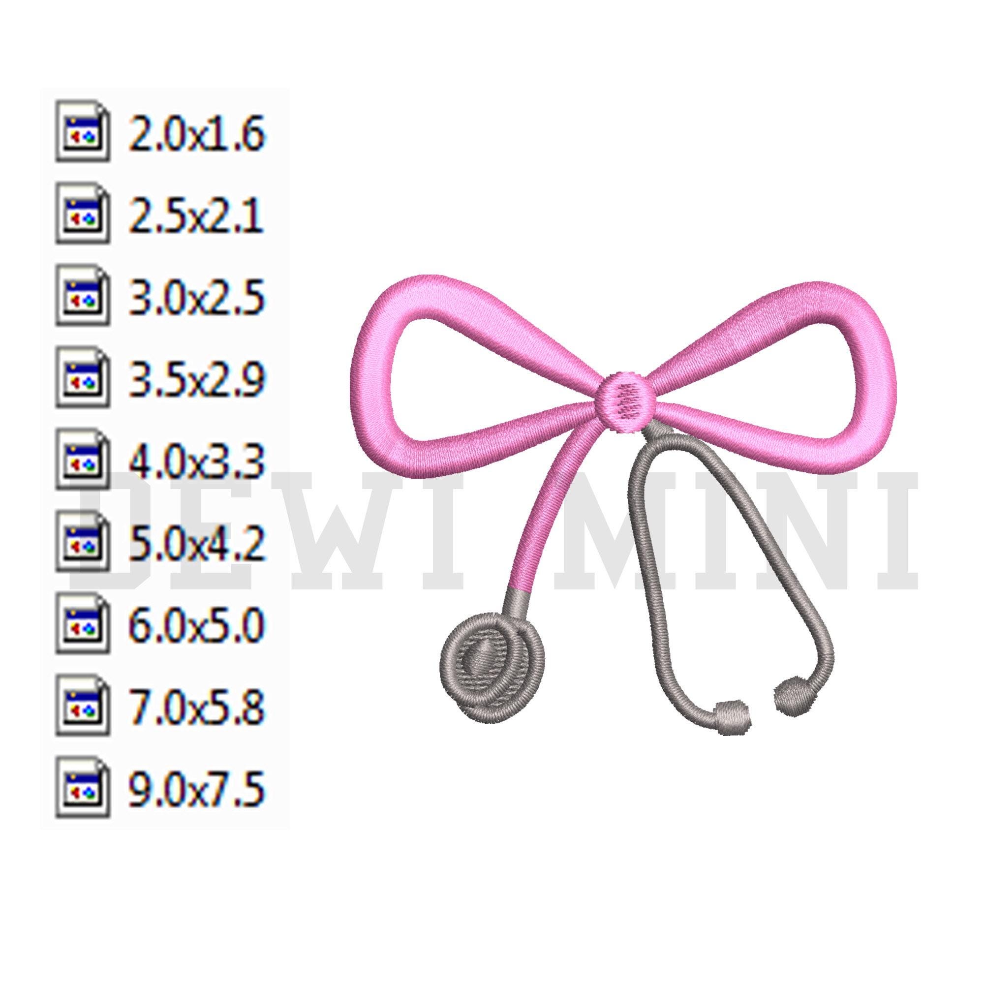 Stethoscope Bow Embroidery Design - Mini Stethoscope Bow Embroidery ...