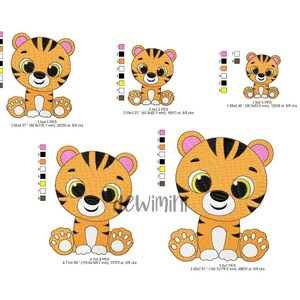 Cute Baby Tiger Embroidery Design, Baby Embroidery Design, Animal ...