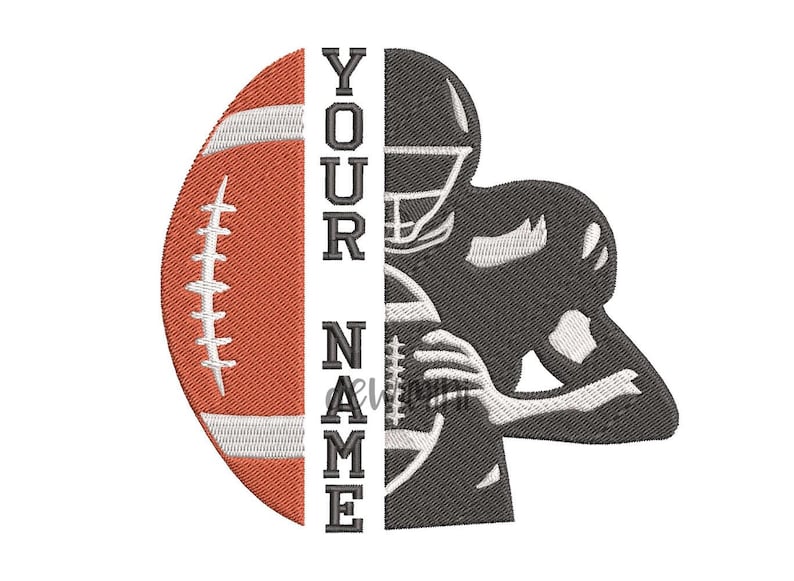 American Football Split Name Half Player Body, American Football ...
