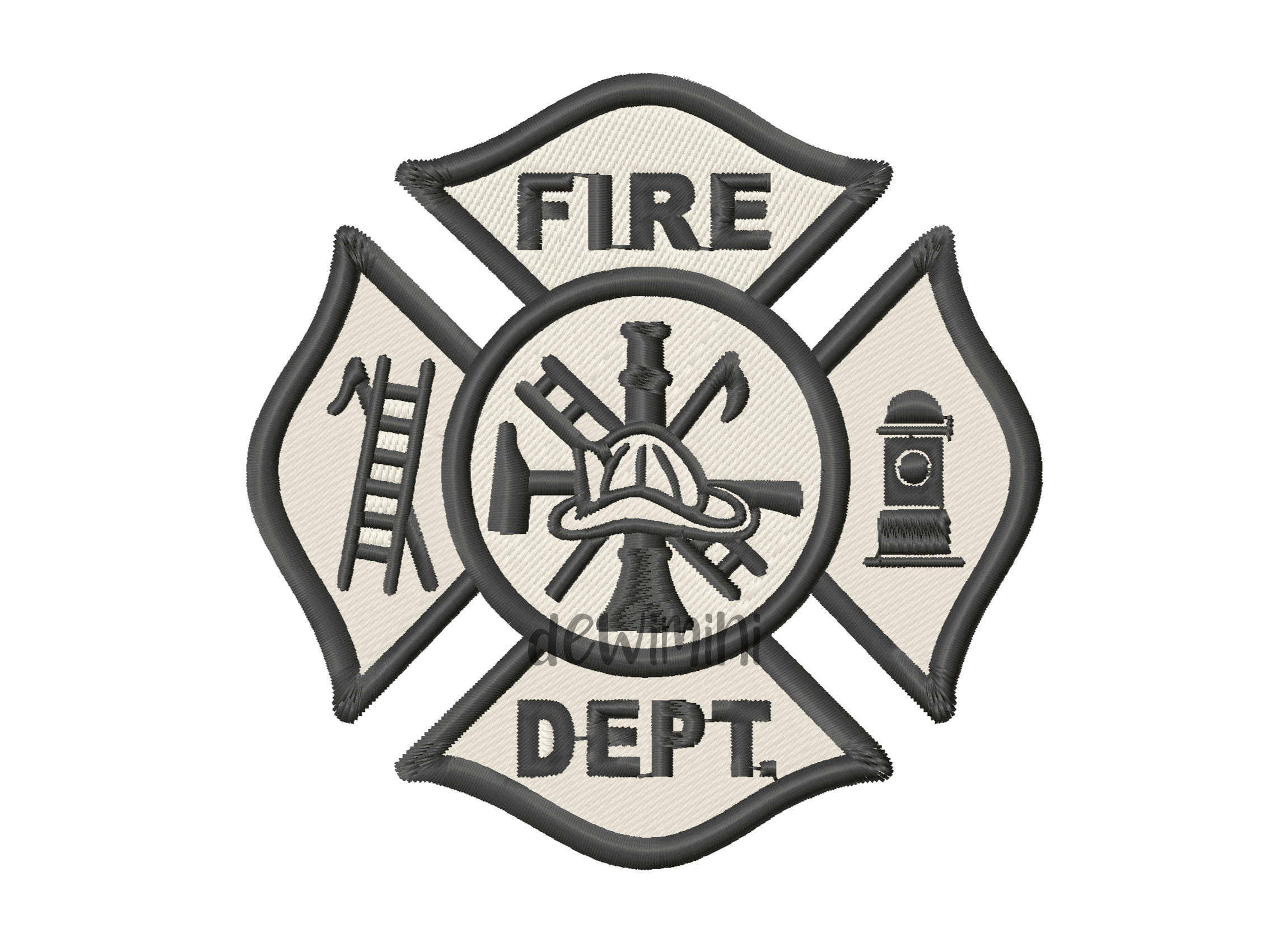 Fire Department Machine Embroidery Design, Maltese Cross Fire Dept ...