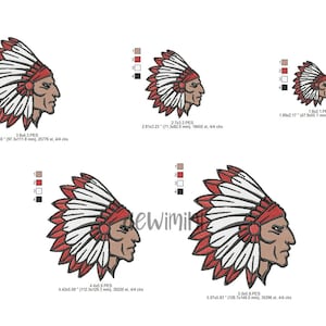 Indian Head Embroidery Design, Machine Embroidery Design, 5 Sizes - Etsy