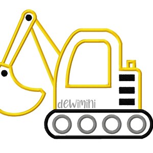 Excavator Applique Embroidery Designs, Digger Machine Embroidery ...