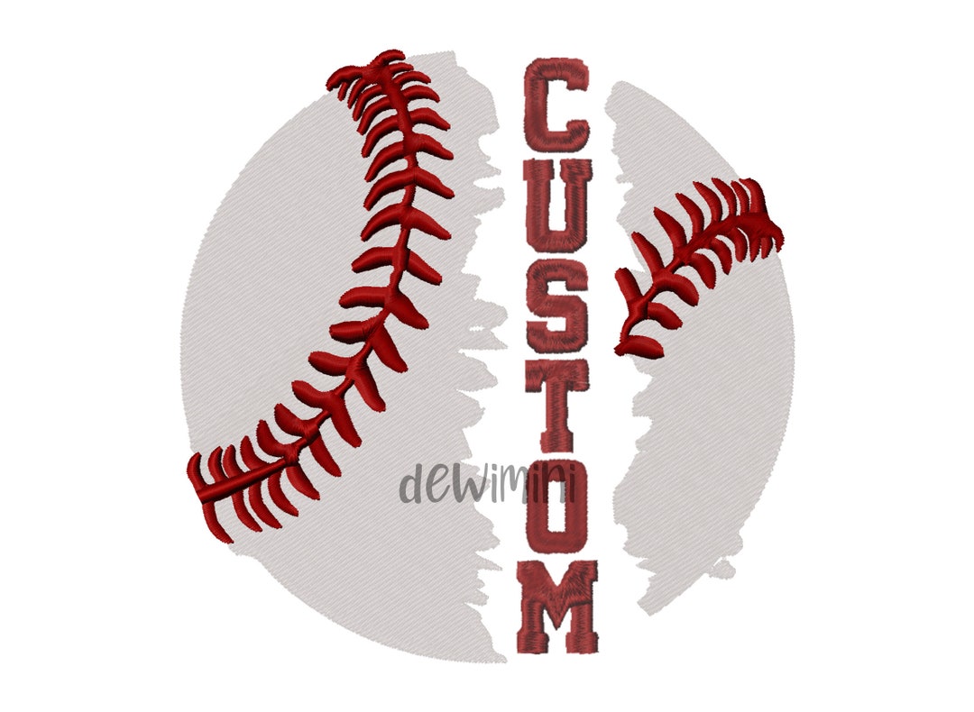 Split Baseball Embroidery Design, Baseball Namedrop Machine Embroidery ...