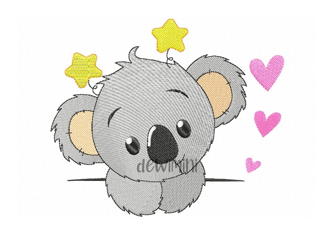 Cute Koala Embroidery Design, Animals Embroidery Design, Newborn ...