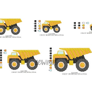 Dump Truck Embroidery Design, Construction Vehicles Machine Embroidery ...