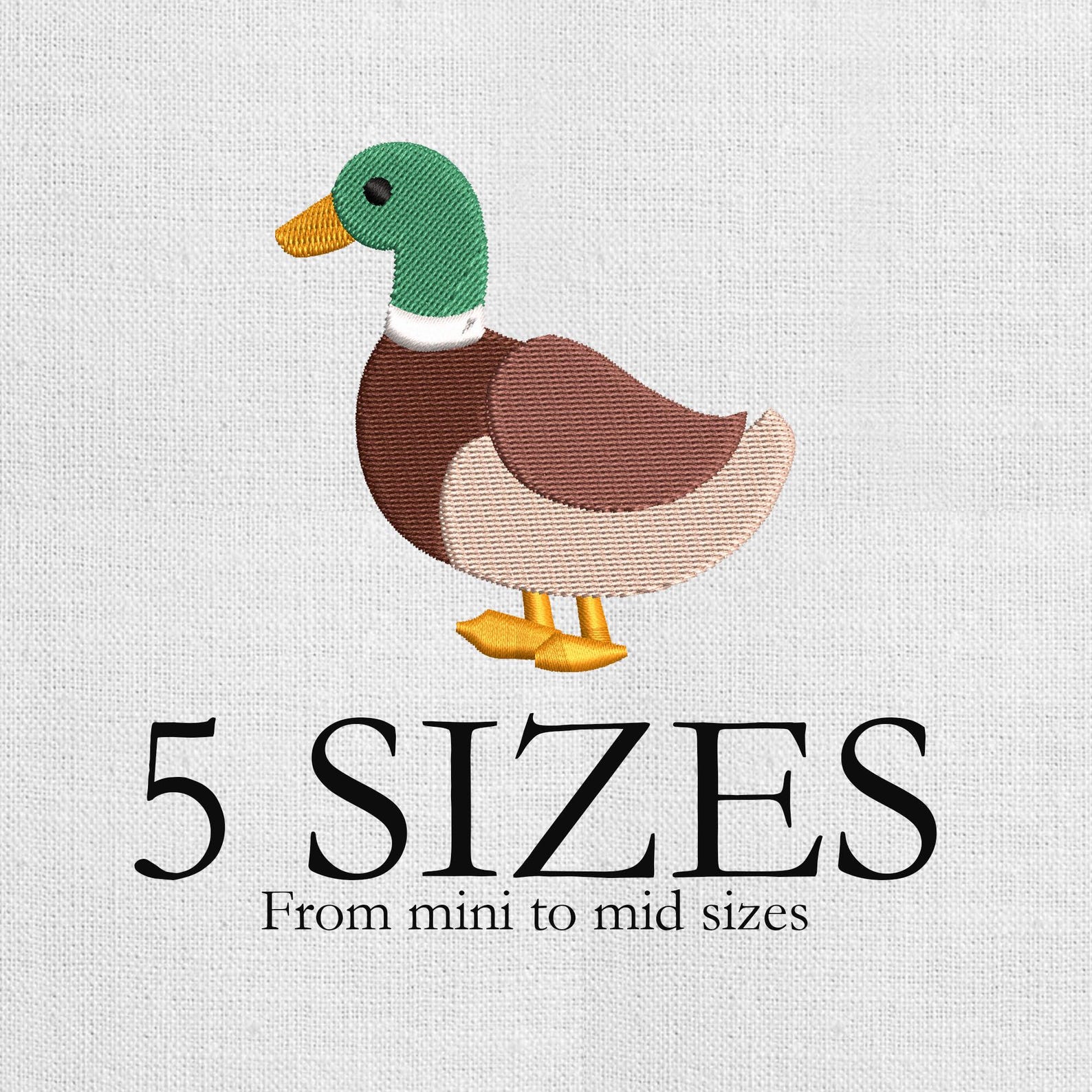 Mini Mallard Duck Machine Embroidery Design, Mini Duck Embroidery ...