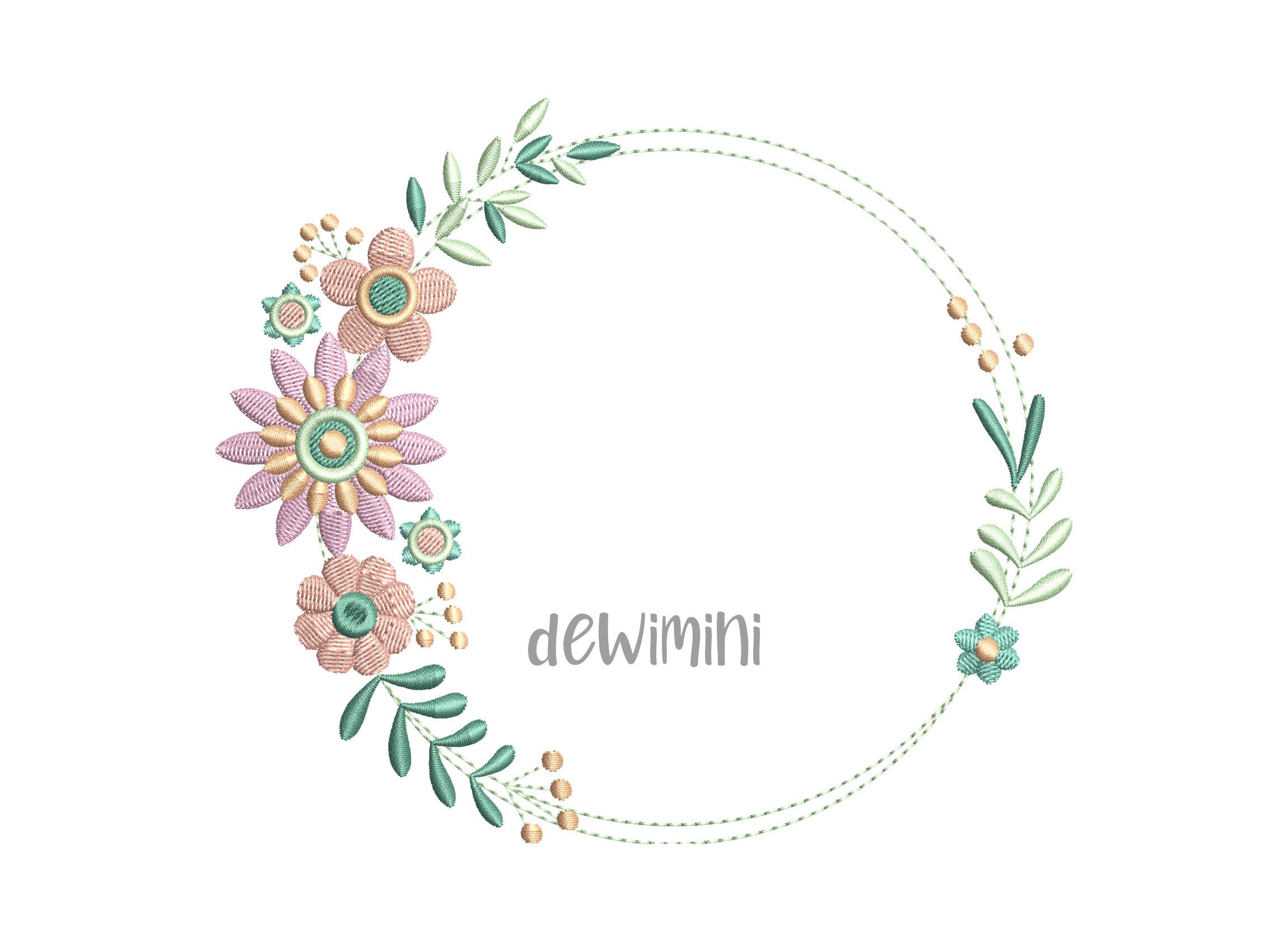 Monogram Flower Frame Embroidery Designs, Flower Embroidery Design ...