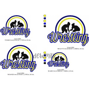 Wrestling Embroidery Design, Custom Name Wrestling Team, Wrestling ...