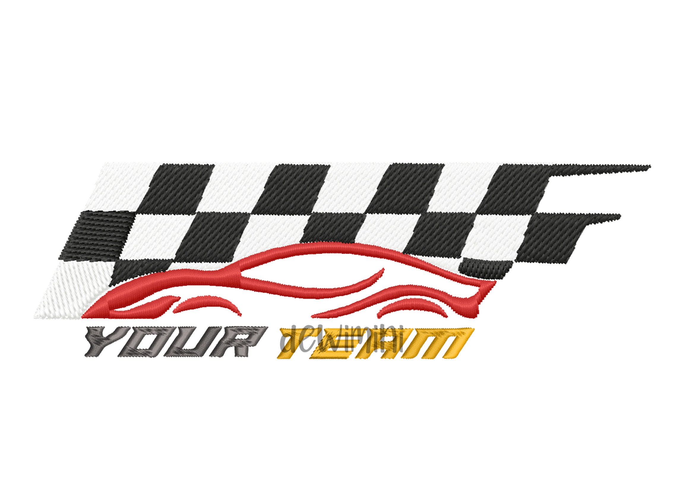 Split Name Racing Flags Embroidery Design Checkered Racing - Etsy