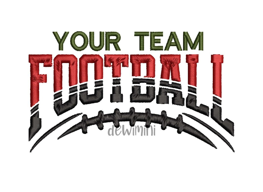 Football Embroidery Design for Team, American Football Split Name With ...