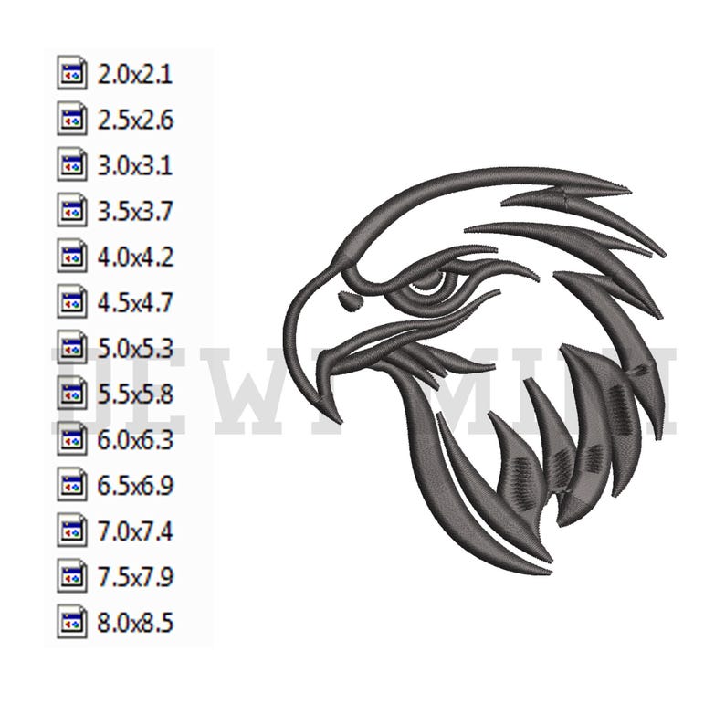 Eagle Head Embroidery Design, Mini Eagle Head Embroidery, Outline ...