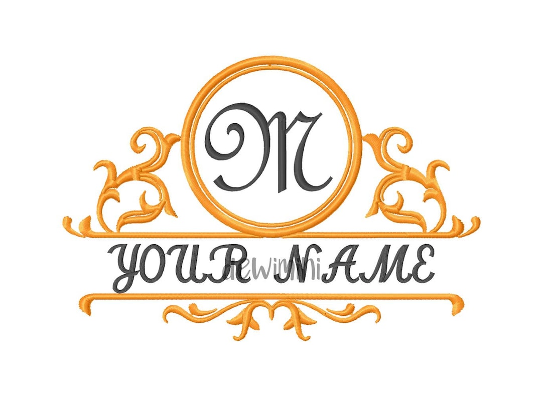 Split Monogram Embroidery Design (monogram/name Not Included) Digital ...