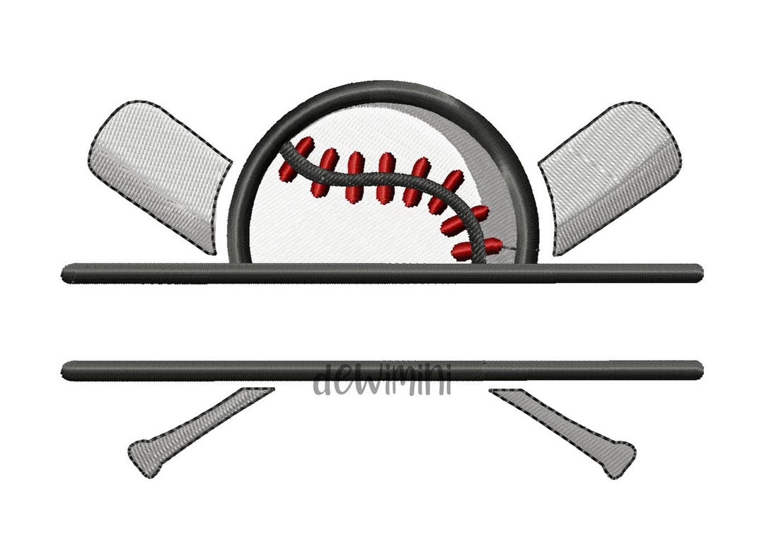Split Baseball Embroidery Design, Split Baseball Embroidery Designs ...