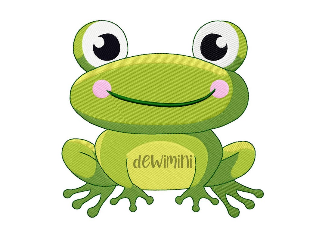 Frog Embroidery Design, Baby Frog Machine Embroidery Designs, Green ...