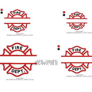 Fire Fighter Split Name Embroidery Design, Fire Department Machine ...