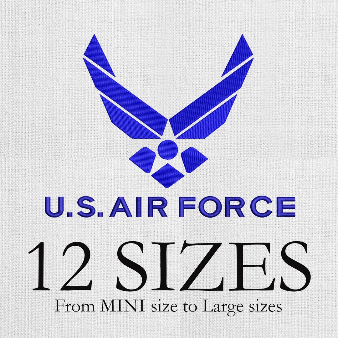 US Air Force Embroidery Design, Mini USAF Logo Embroidery, Symbol ...