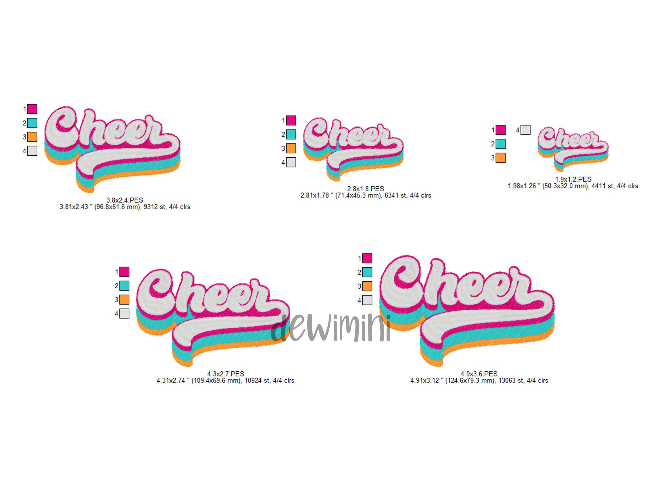 Cheer Retro Machine Embroidery Design, Cheer Leader Embroidery Design ...