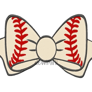 Baseball Bow Embroidery Design, Sport Embroidery Design, Machine ...