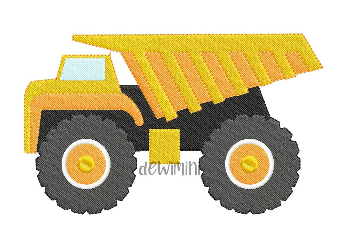 Dump Truck Embroidery Design, Construction Vehicles Machine Embroidery ...