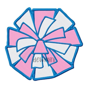 Pom Poms Embroidery Design, Cheerleader Pom Poms Embroidery Design ...