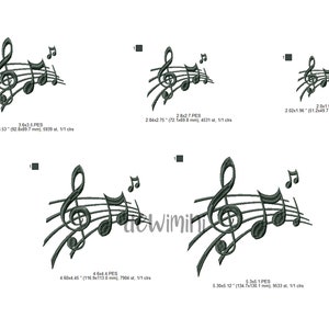 Music Notes Embroidery Design, Music Embroidery Designs, Machine ...