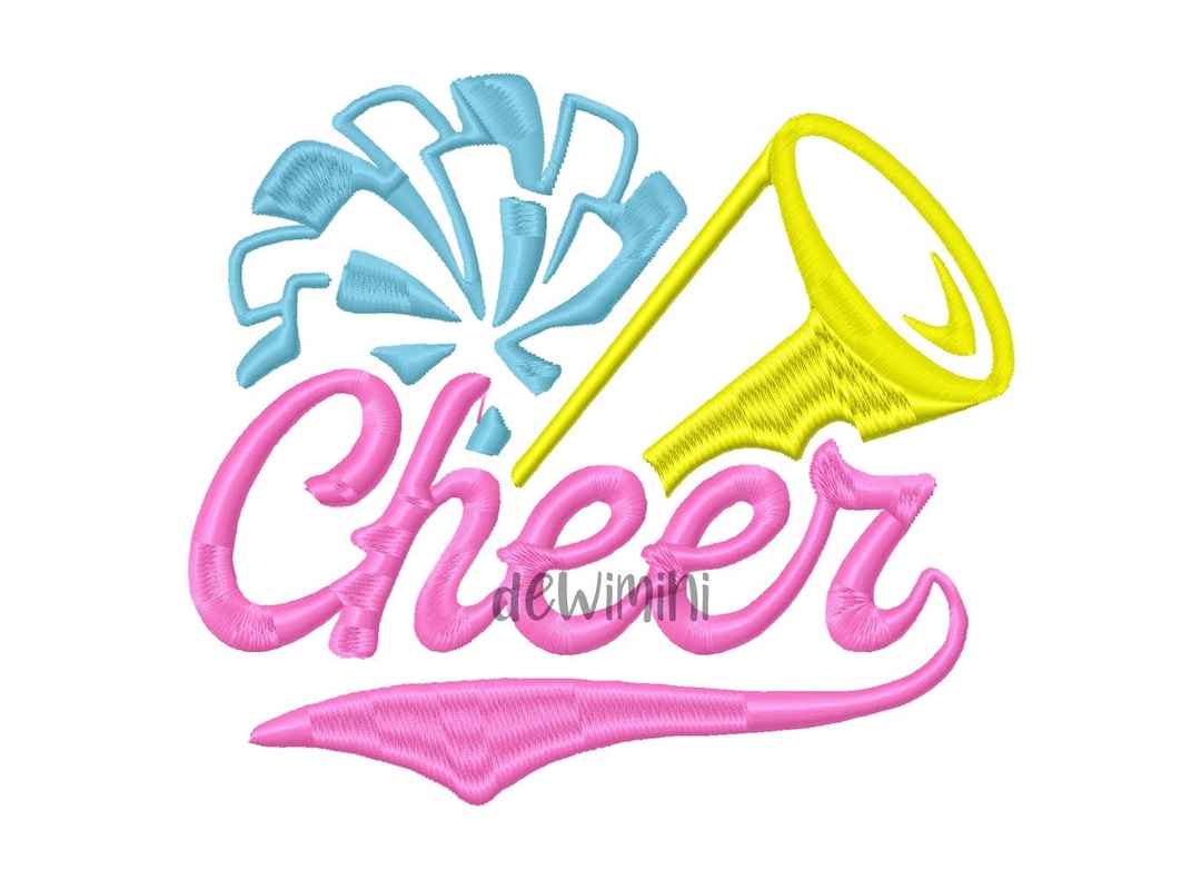 Cheer Leader Machine Embroidery Design, Cheer Megaphone Machine ...