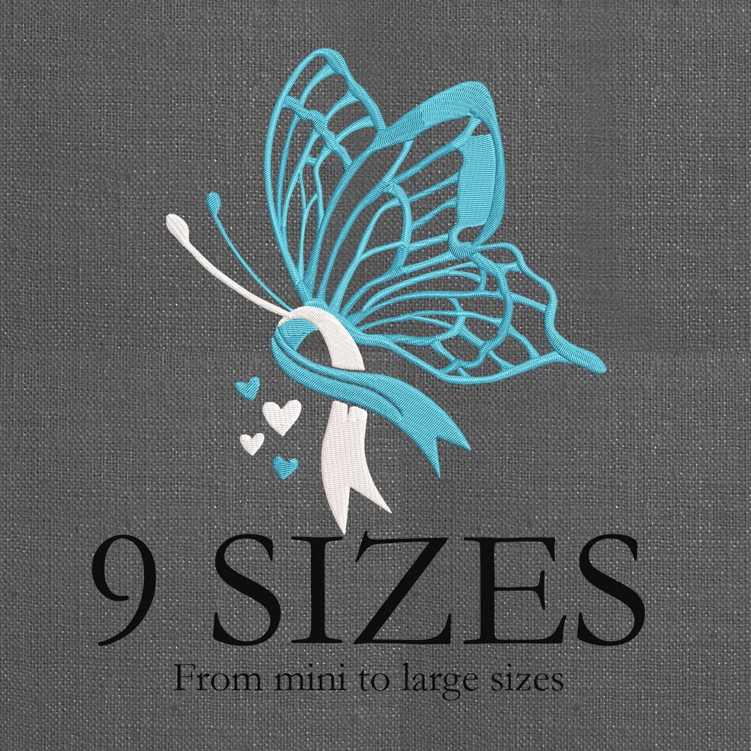 Butterfly Cervical Cancer Embroidery Design, Cervical Cancer Embroidery ...