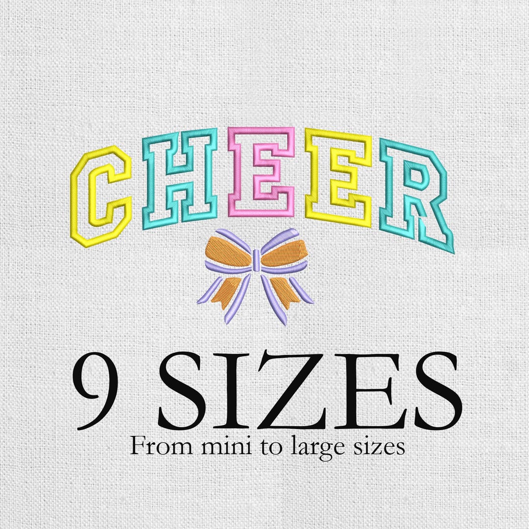 Cheer Embroidery Design, Pom Pom Embroidery Design, Cheerleader ...