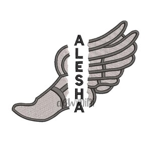 Cross Country Shoe Split Name Embroidery Design, Running Shoe ...