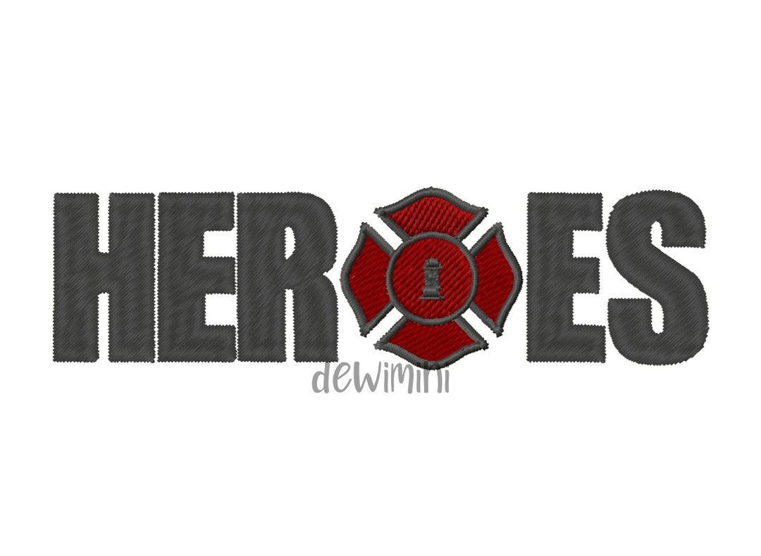 Firefighter Heroes Embroidery Design, Fire Logo Embroidery Design ...