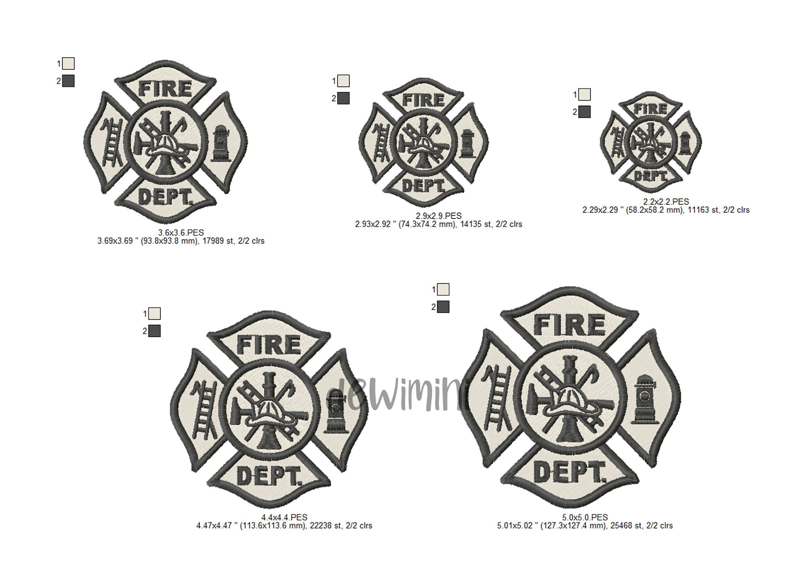 Fire Department Machine Embroidery Design, Maltese Cross Fire Dept ...