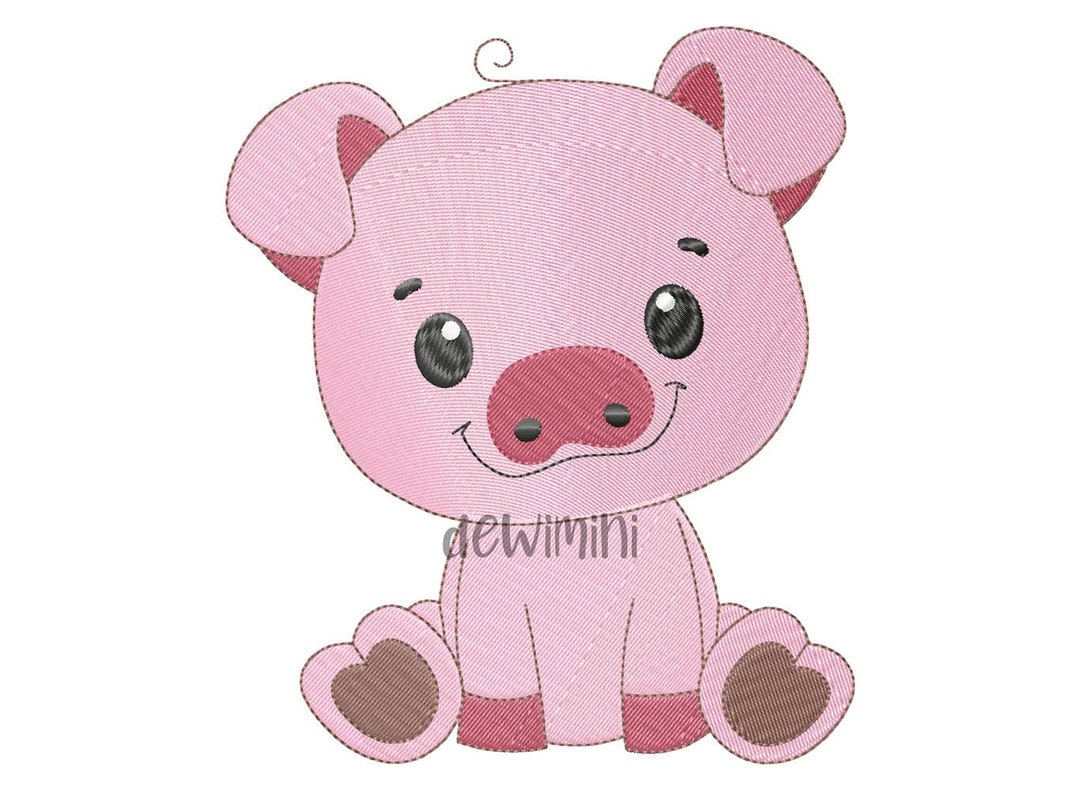 Baby Pig Embroidery Design, Farm Embroidery Design, Newborn Embroidery ...