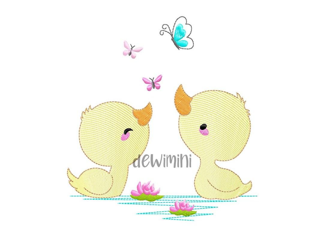 Cute Ducks Embroidery Design, Animals Embroidery Design, Baby ...