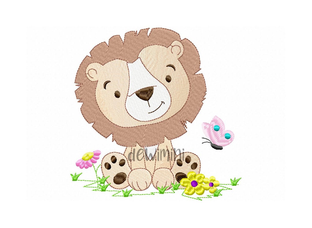 Cute Lion Embroidery Designs, Safari Embroidery Design , Baby Boy ...