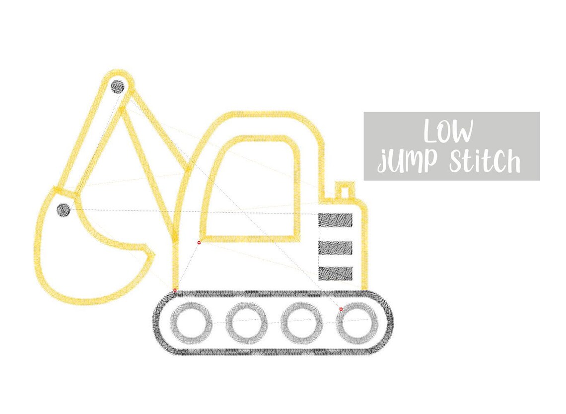 Excavator Applique Embroidery Designs, Digger Machine Embroidery ...