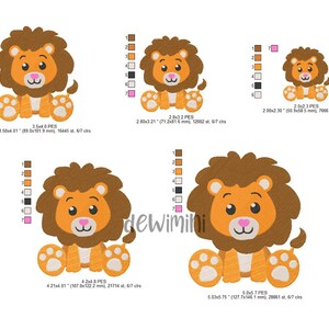 Baby Lion Embroidery Design, Safari Embroidery Design, Animal ...