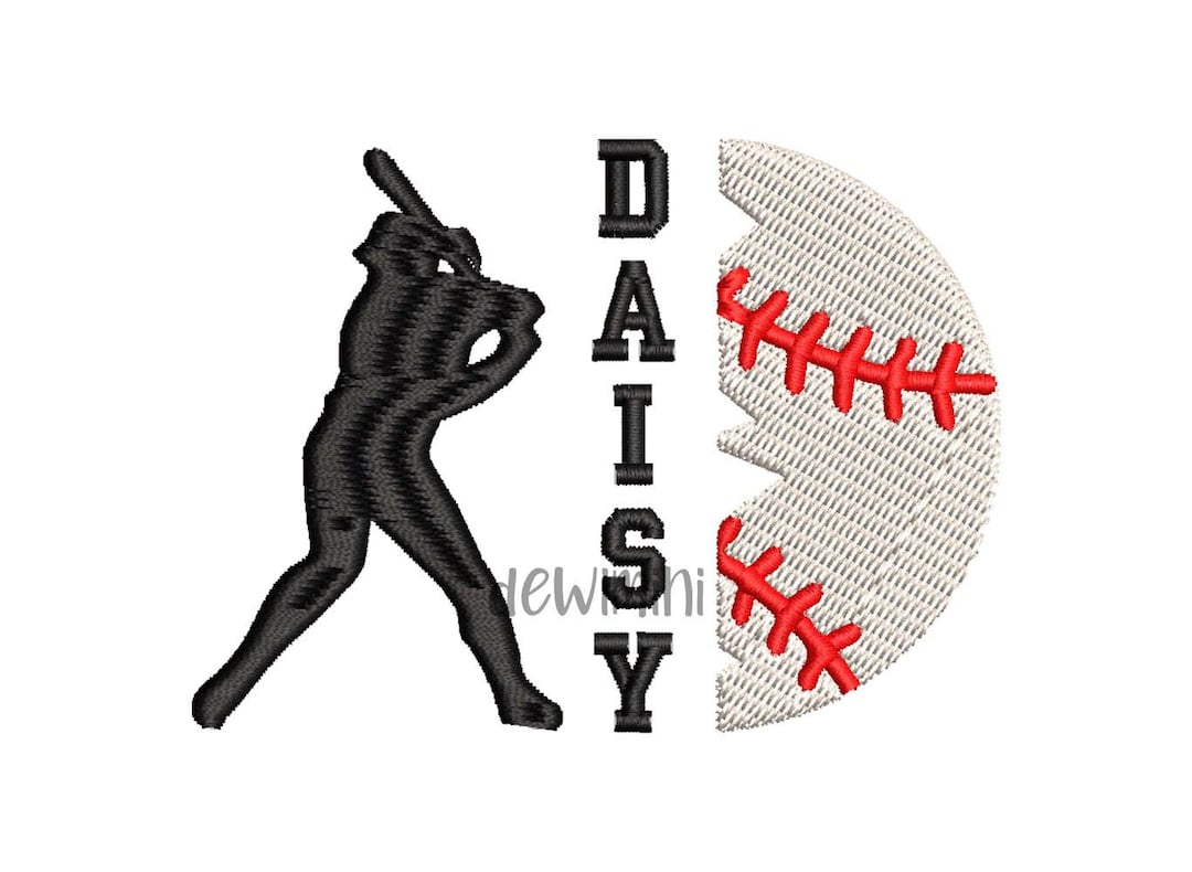 Softball Split Name Embroidery Design, Baseball Namedrop Embroidery ...