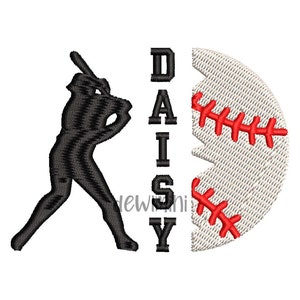 Softball Split Name Embroidery Design, Baseball Namedrop Embroidery ...