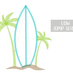 Surfboard Island Applique Embroidery Design, Ocean Embroidery Design ...