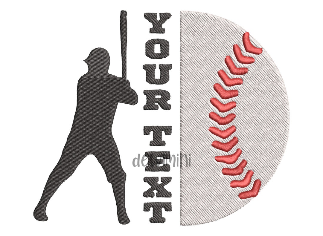 Split Name Baseball Embroidery Design, Split Baseball Embroidery Design ...