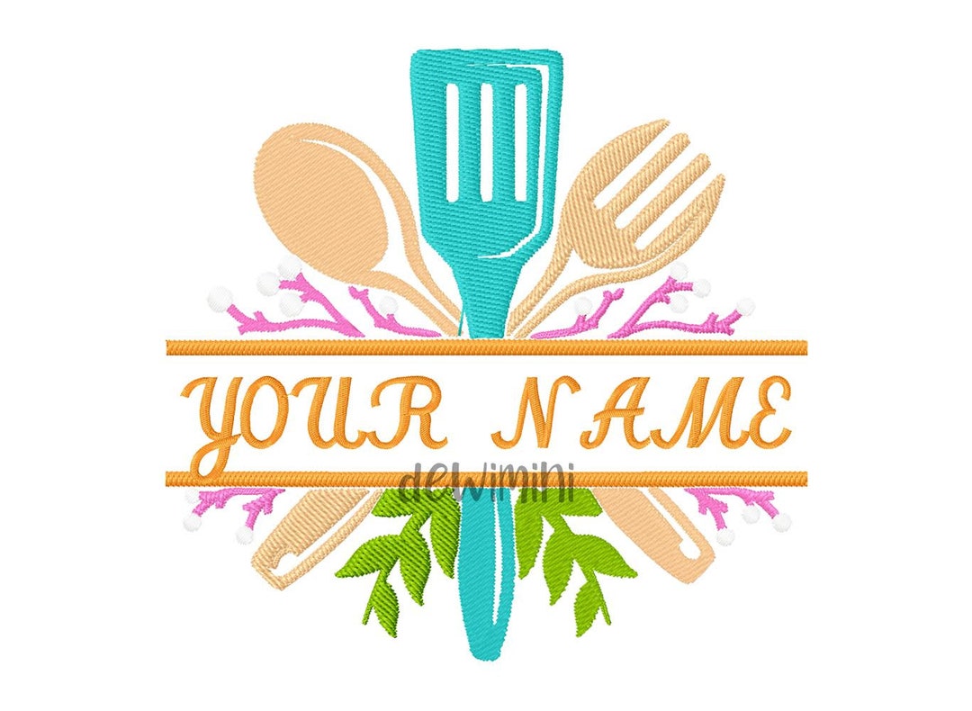 Kitchen Utensils Split Embroidery Design, Baking Tools Embroidery ...