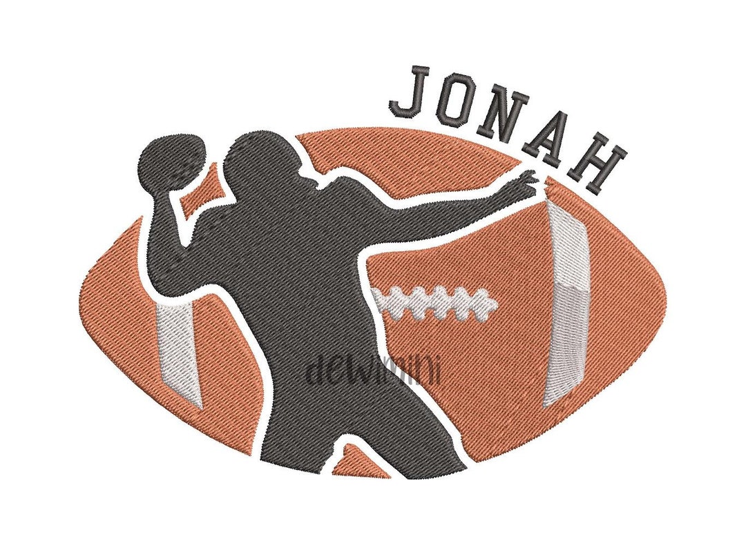 American Football Player and Ball, Sport Embroidery Design, Machine ...