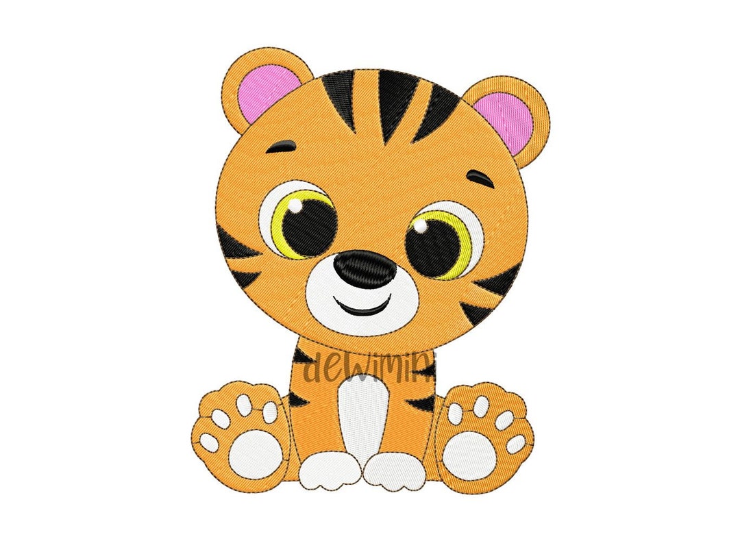 Cute Baby Tiger Embroidery Design, Baby Embroidery Design, Animal ...