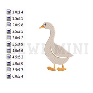 Goose Embroidery Design. Goose Filled Stitch. Goose Silhouette. Mini ...