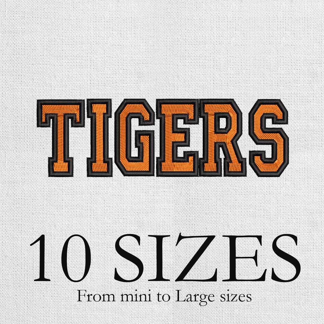 Tigers Embroidery Design, Mini Tigers Embroidery, Machine Embroidery ...