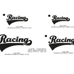 Racing Retro Embroidery Design, Racing Embroidery Design, Formula ...