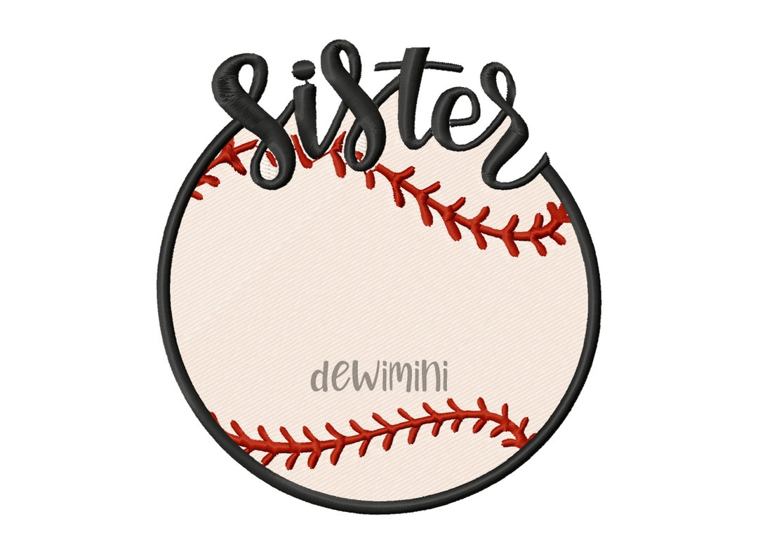 Baseball Sister Embroidery Design, Baseball Embroidery Design, Baseball ...