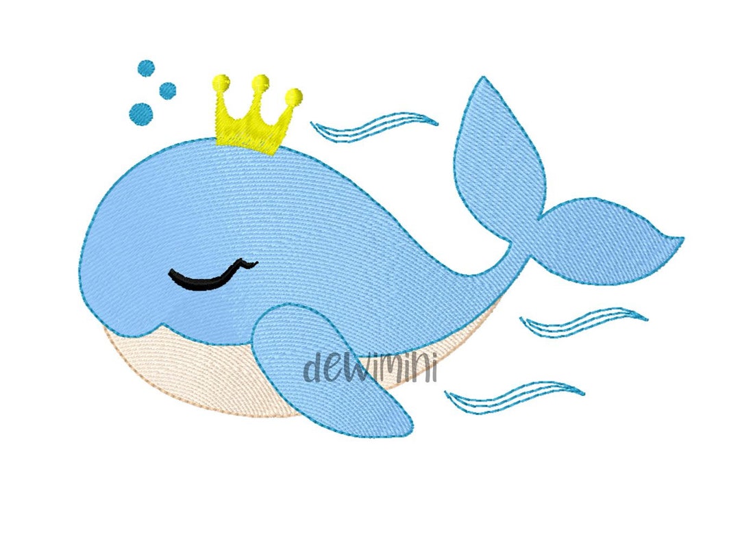 King Whale Embroidery Designs, Fish Embroidery Design, Ocean Embroidery ...